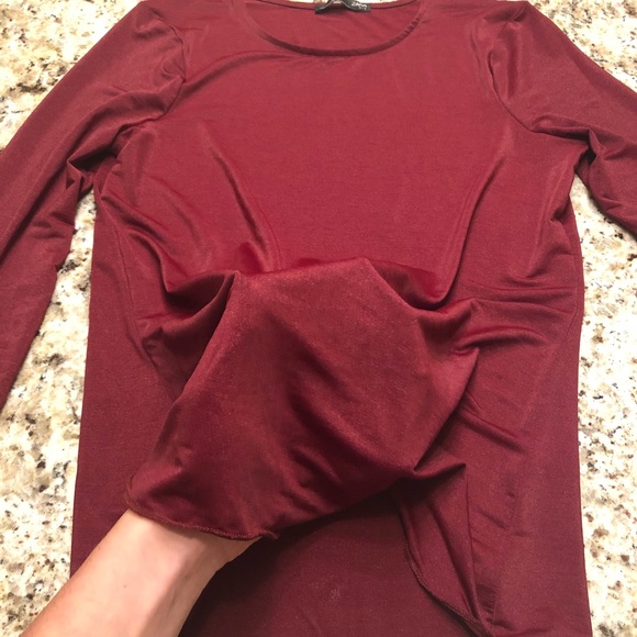 Zara | Tops | Zara Maroon Basic Top | Poshmark